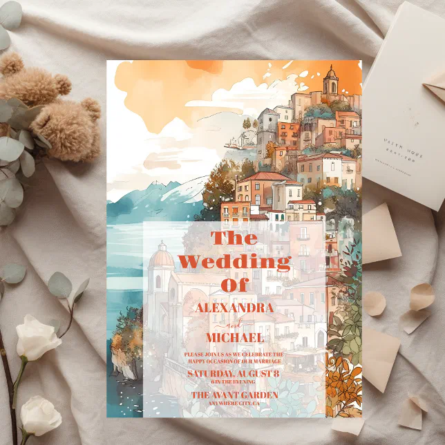 Modern Elegant Italy Destination Wedding Invitation | Zazzle