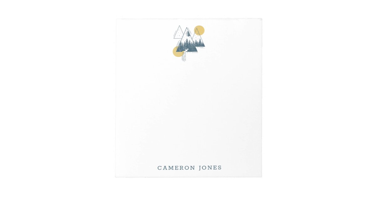 Modern Geometric Nature Landscape Personalized Notepad | Zazzle