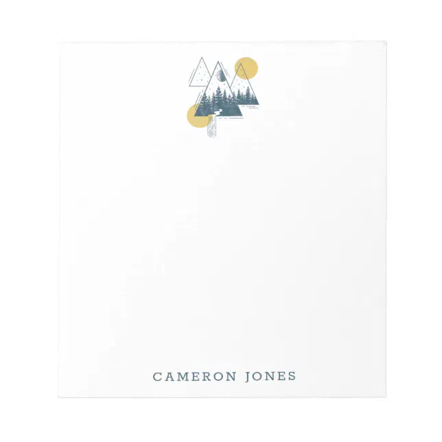 Modern Geometric Nature Landscape Personalized Notepad | Zazzle