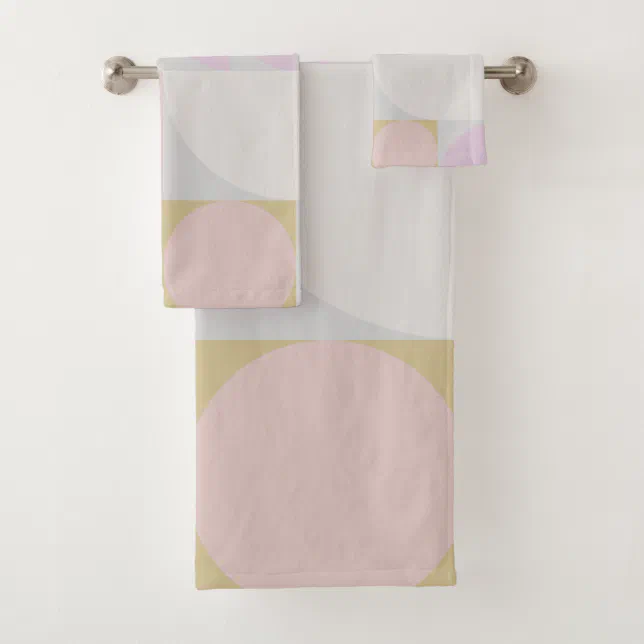 Modern Geometric Shapes Pattern in Winter Pastels Bath Towel Set | Zazzle