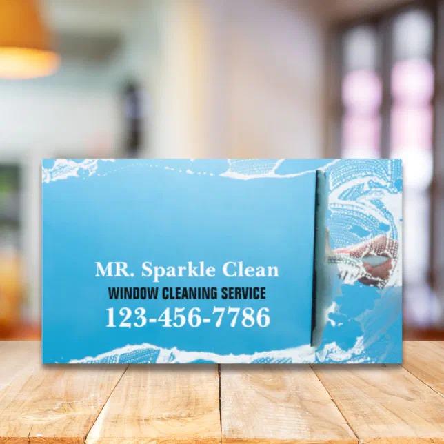 Modern Glass Squeegee Cleaner Window Cleaning Business Card | Zazzle
