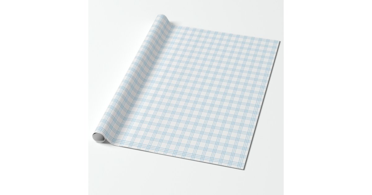 Modern Light Blue Plaid Wrapping Paper | Zazzle