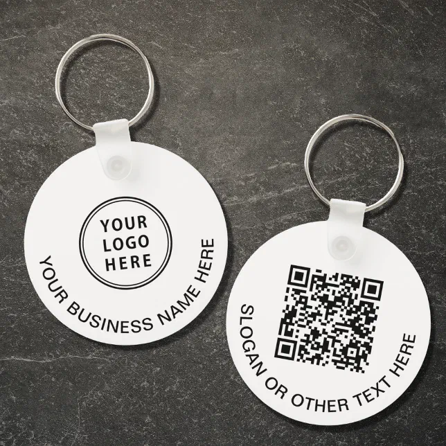 Modern Logo QR Code Promotional Key Ring | Zazzle