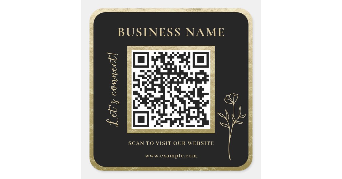 Modern Luxury Golden Professional Business QR Code Square Sticker | Zazzle