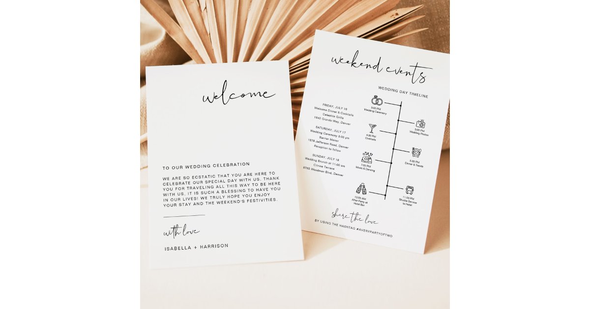 Modern Minimal Welcome Letter Timeline Card | Zazzle