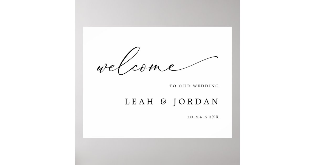 Modern Minimalist Calligraphy Wedding Welcome Poster | Zazzle