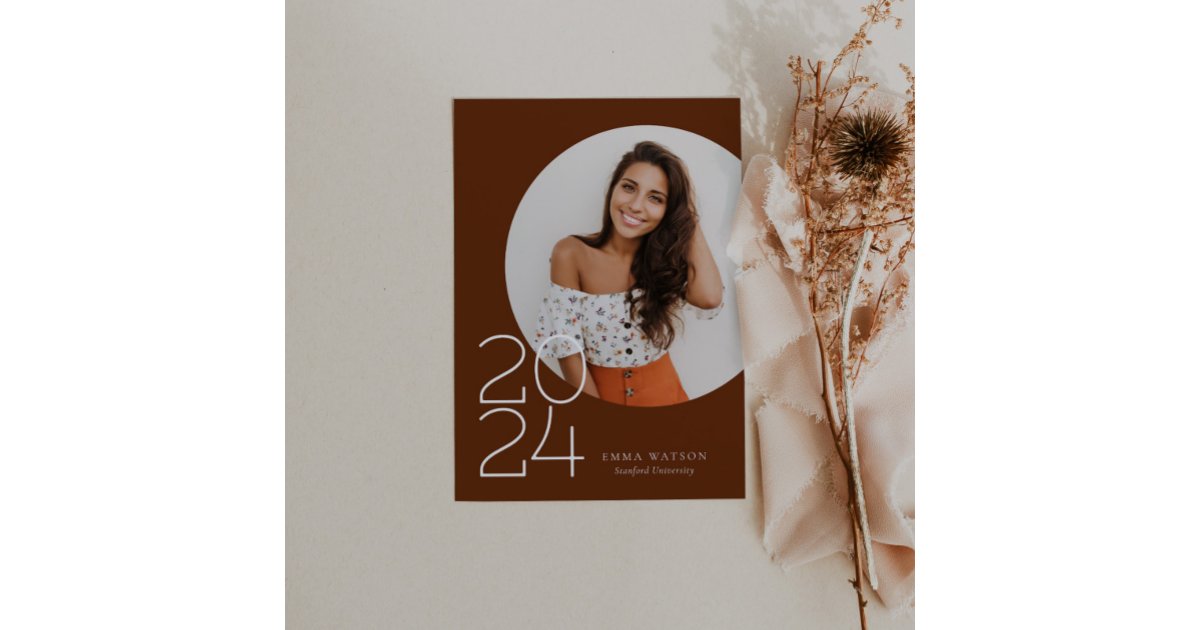 Modern Minimalist Circle Photo Graduation Party Invitation | Zazzle