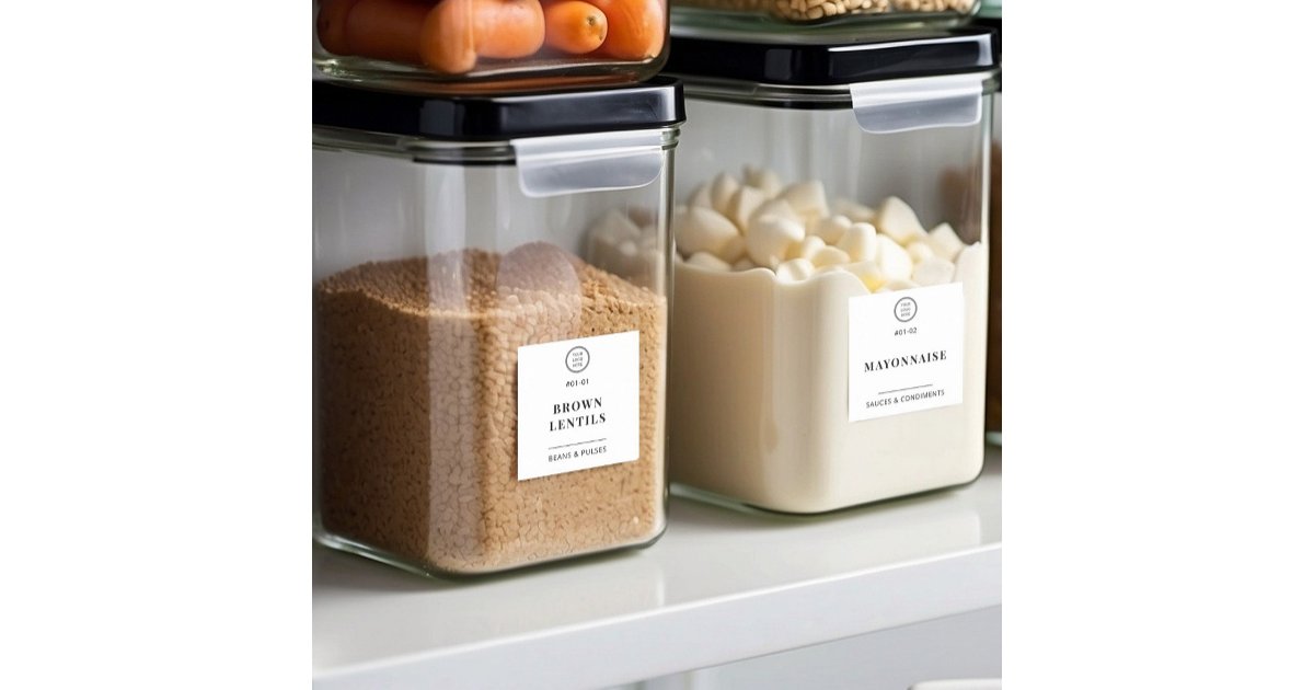 Modern Minimalist Custom Logo Food Storage Label | Zazzle