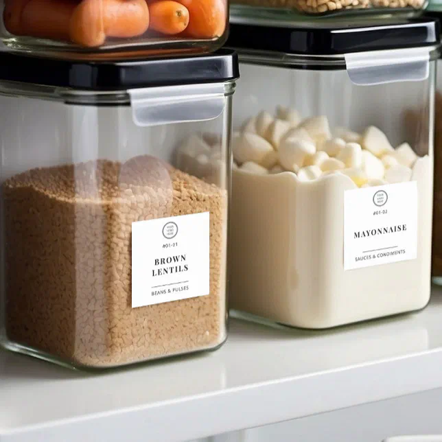 Modern Minimalist Custom Logo Food Storage Label | Zazzle