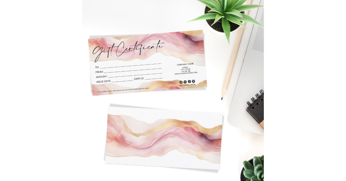 modern minimalist gift card certificate add logo | Zazzle