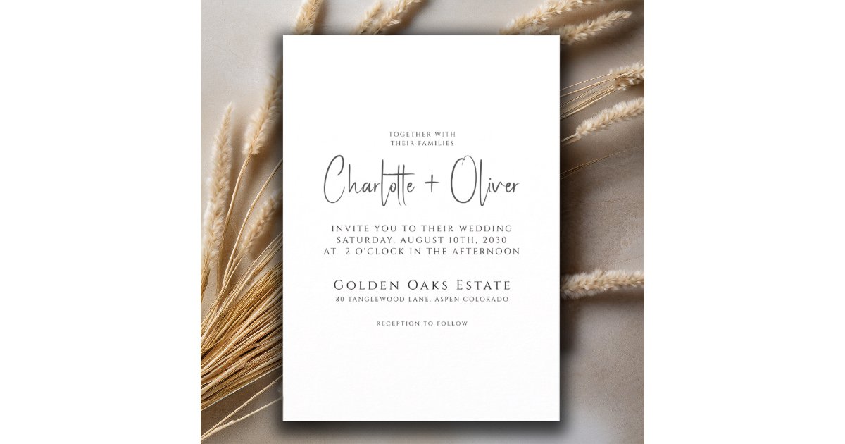 Modern Minimalist Handwritten Script Invitation | Zazzle