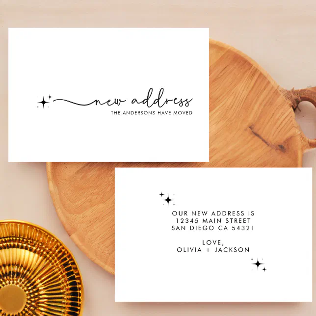 Modern Minimalist New Address Handwritten Script Card | Zazzle