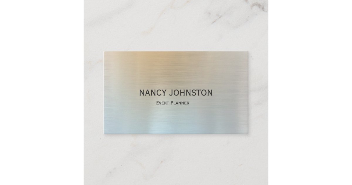 Modern Minimalist Silver Reflection Business Card | Zazzle