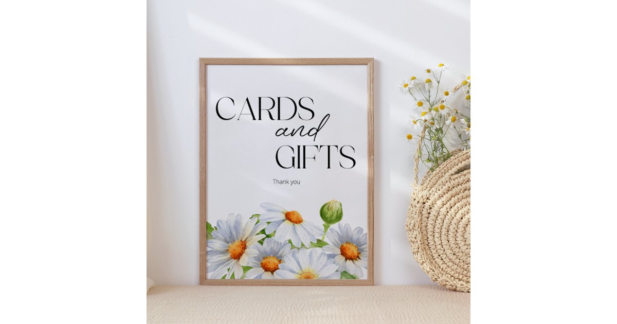 Modern Minimalist Watercolol Daisy cards and gifts Poster | Zazzle