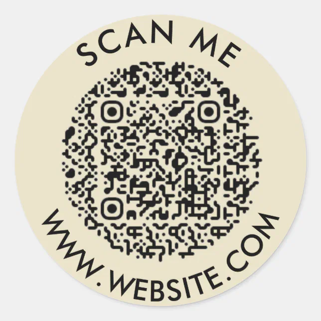 Modern Minimalist Wedding Website Scan me qr code Classic Round Sticker ...