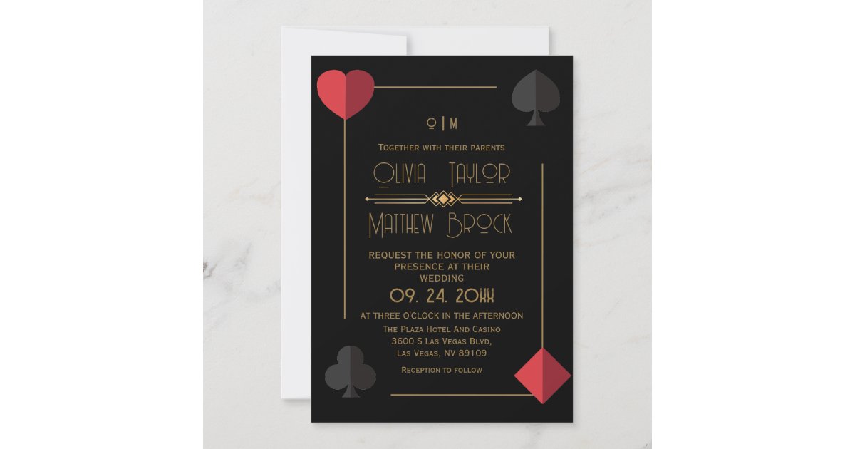 Modern Monogram Playing Card Wedding | Zazzle
