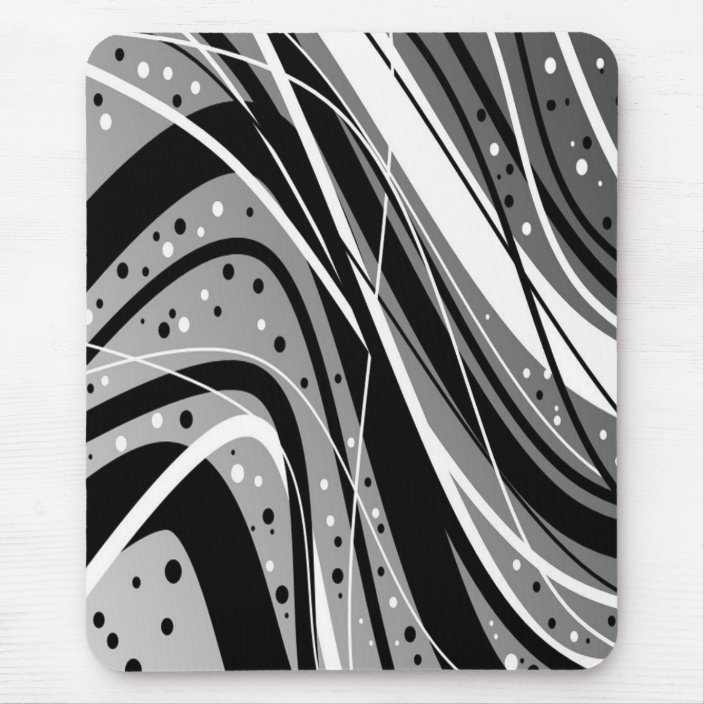 Modern mousepad, black, grey, white, abstract mouse mat | Zazzle.co.uk