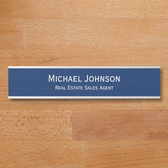Modern Office Firm Name Plate Job Title Door Sign | Zazzle
