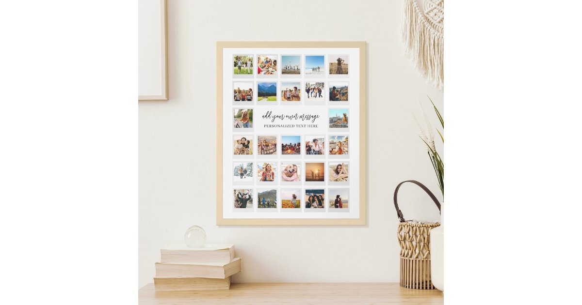 Modern Personalised 27 Pictures Photo Collage Poster | Zazzle