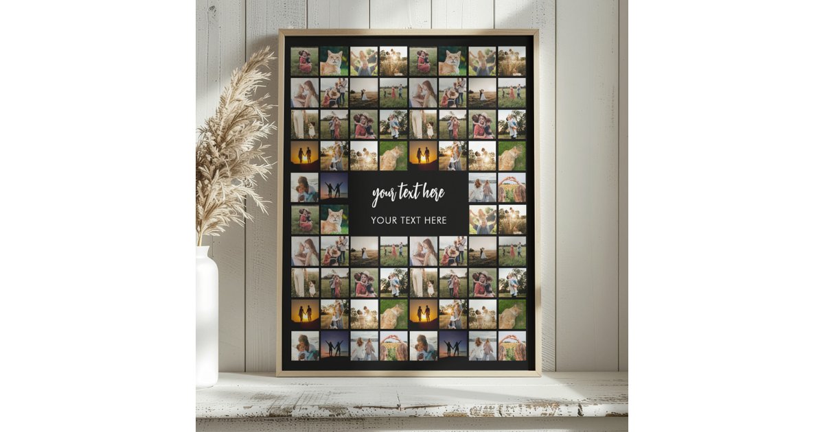 Modern Personalised Photo Collage Poster | Zazzle