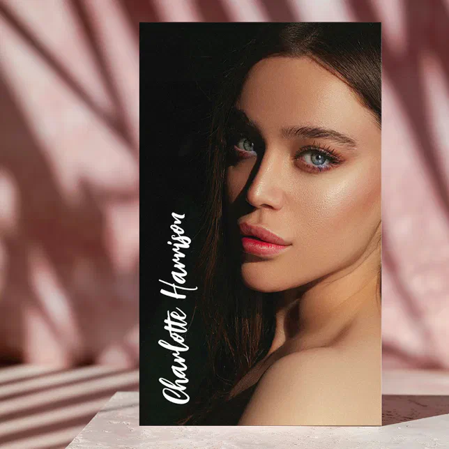 Modern Photography Full Photo Script Business Card | Zazzle