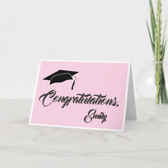 Modern Pink Congratulations Graduation Card | Zazzle.co.uk