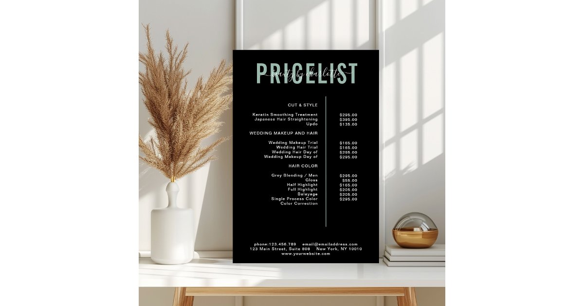 Modern, price list Poster | Zazzle