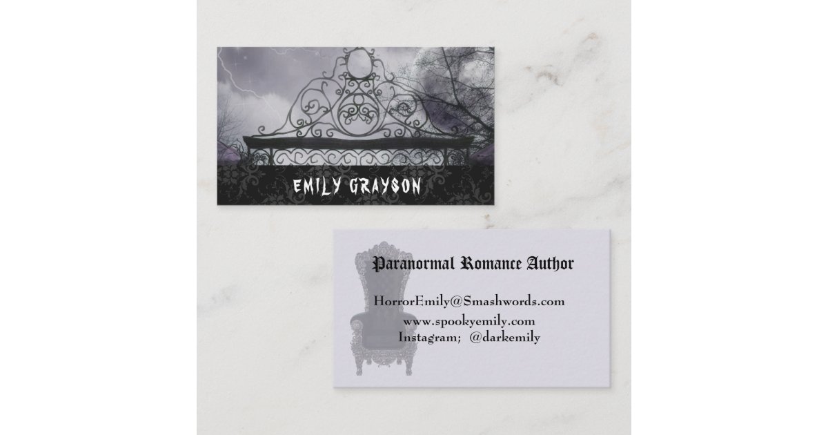 Modern Professional Author Gothic Business Card | Zazzle