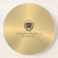 Modern Professional Law Office Metallic Gold Coaster | Zazzle