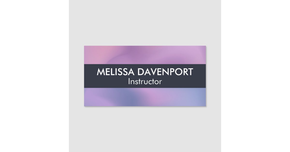 Modern Purple & Pink Swirling Abstract Design Name Tag | Zazzle