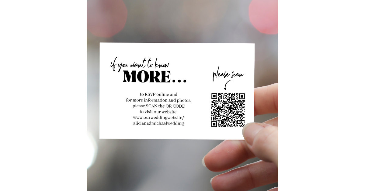 Modern QR Code Details Online Rsvp Website Wedding Enclosure Card Zazzle Modern QR Code Details Online Rsvp Website Wedding Enclosure Card Zazzle