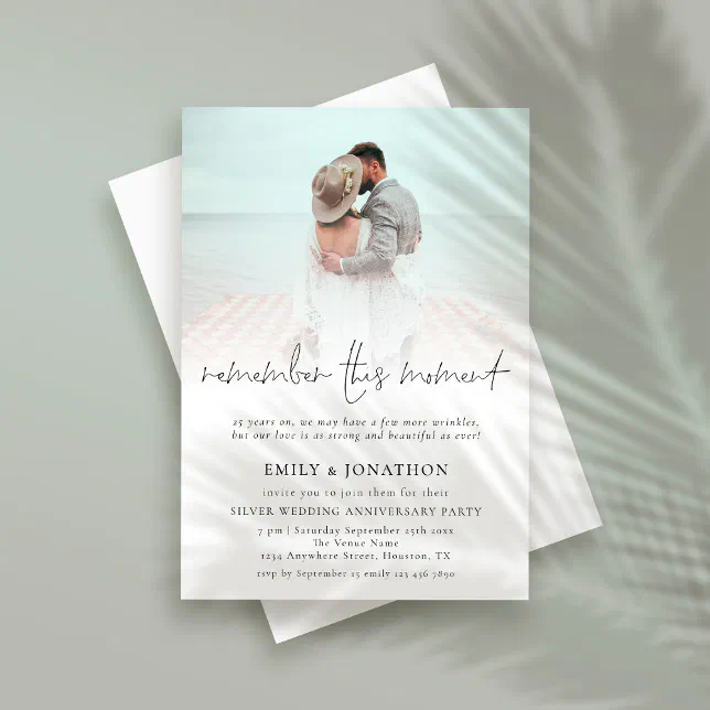 Modern Remember This Moment Anniversary Party Invitation | Zazzle