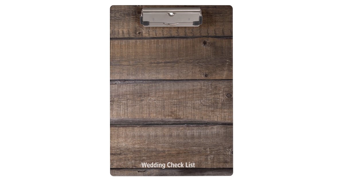 Modern Rustic Wood Wedding Planner Clipboard | Zazzle