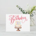 Modern Script Simple Happy Birthday Note Card | Zazzle