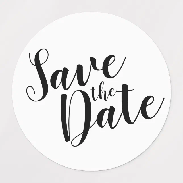 Modern Script Wedding Save the Date Labels | Zazzle