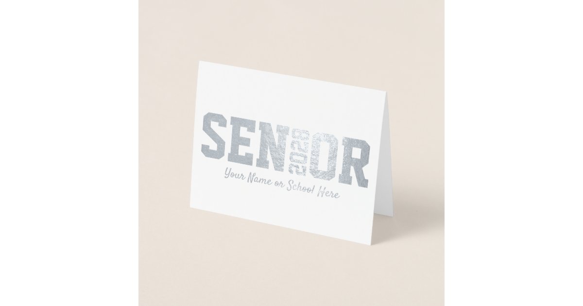 Modern Senior Block Letter | Any Year Graduation Foil Card | Zazzle.co.uk