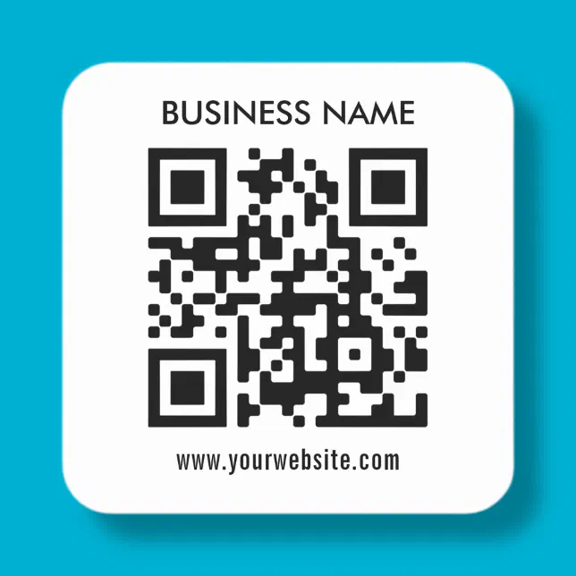 Modern simple design | Easily upload your QR code Square Sticker | Zazzle