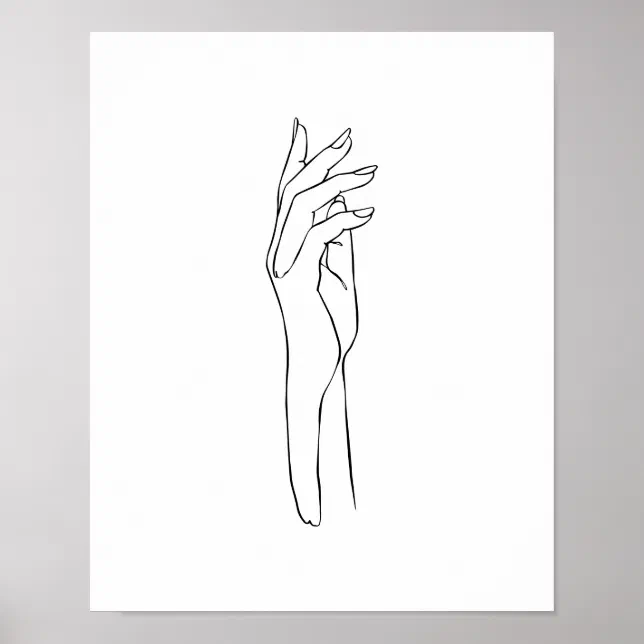 Modern Simple Hand Line Art Poster | Zazzle