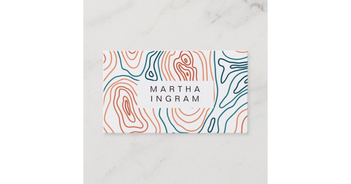 Modern Topography Map Abstract Design Business Card | Zazzle