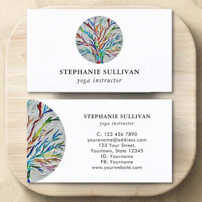 Modern Tree of Life Yoga Instructor Business Card | Zazzle