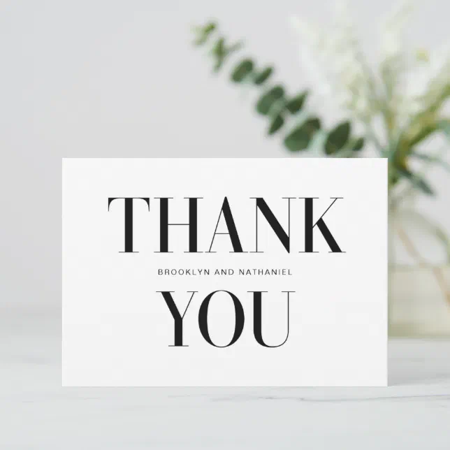 Modern Typography Bold Thank You Card | Zazzle
