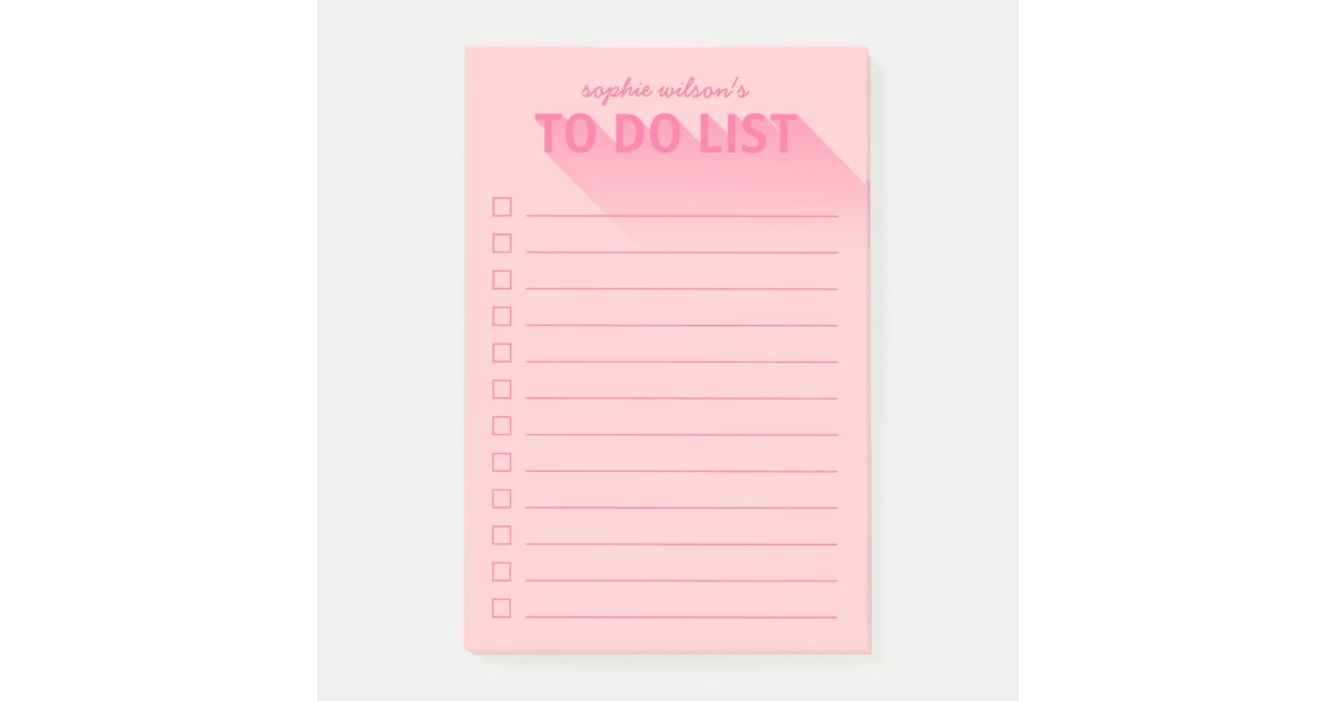 Modern Typography Pink To Do List Post-it Notes | Zazzle