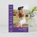 Modern Vertical Photo Graduation Invitation | Zazzle