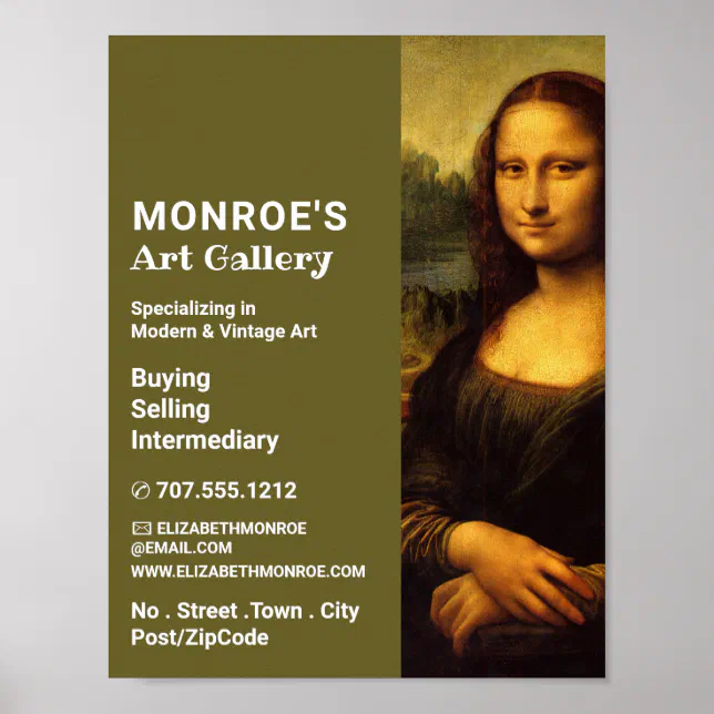 Mona Lisa, Leonardo Da Vinci, Art Dealer, Gallery Poster | Zazzle