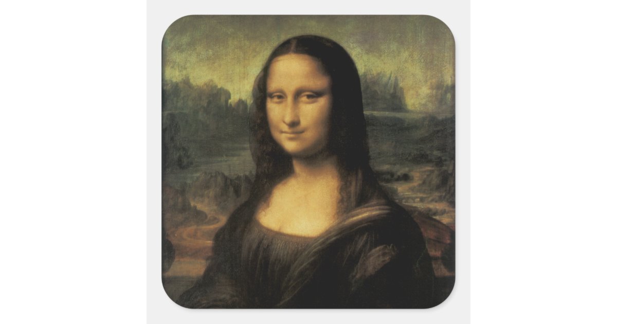 Mona Lisa Square Sticker | Zazzle