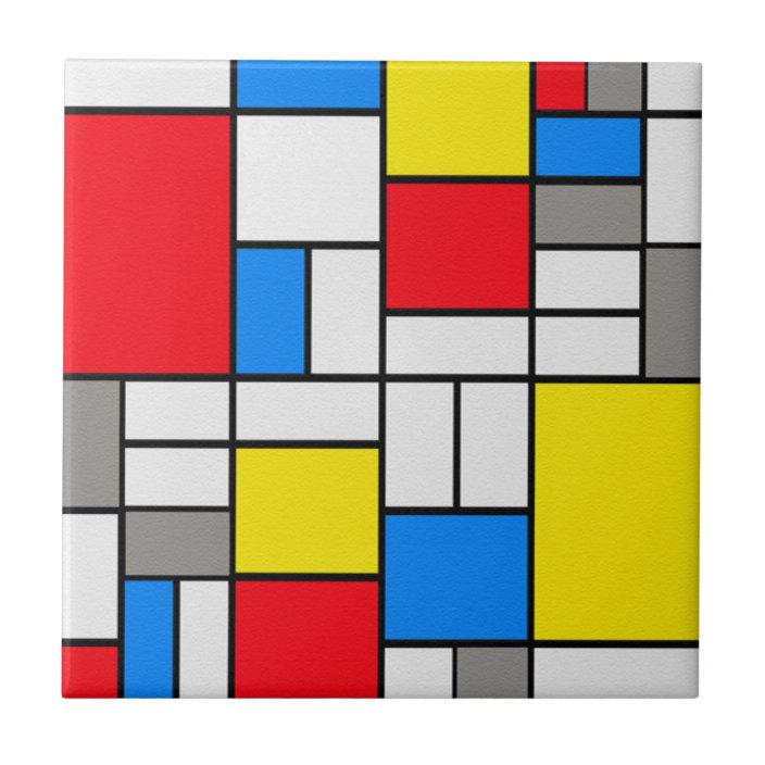Mondrian art variant theme tile | Zazzle.co.uk