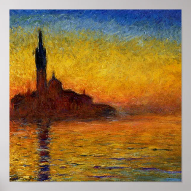 Monet Sunset Venice Colorful Impressionism Art Poster | Zazzle