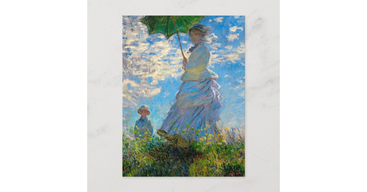 Monet Woman Parasol Impressionism Postcard | Zazzle