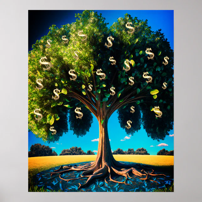Money Tree Prosperity Wealth Abundance Blessing Poster | Zazzle