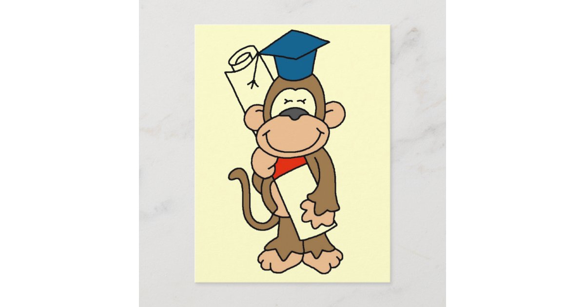 Monkey Graduate Tshirts and Gifts Announcement Postcard | Zazzle